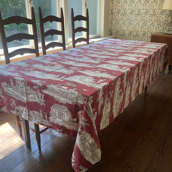 Toile Tablecloth - Etsy