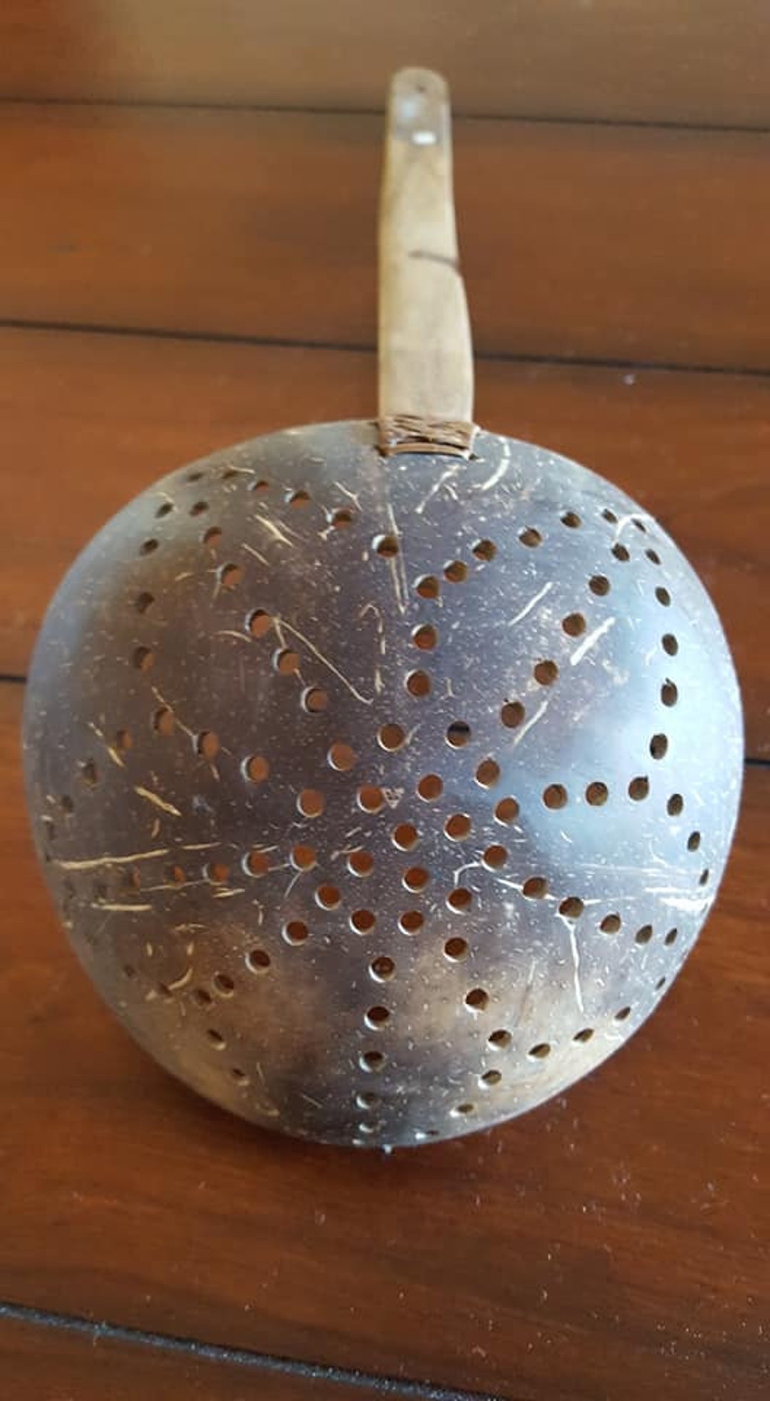 Ladle Straining Primitive Gourd Art Star Pattern Wood Handle - Etsy