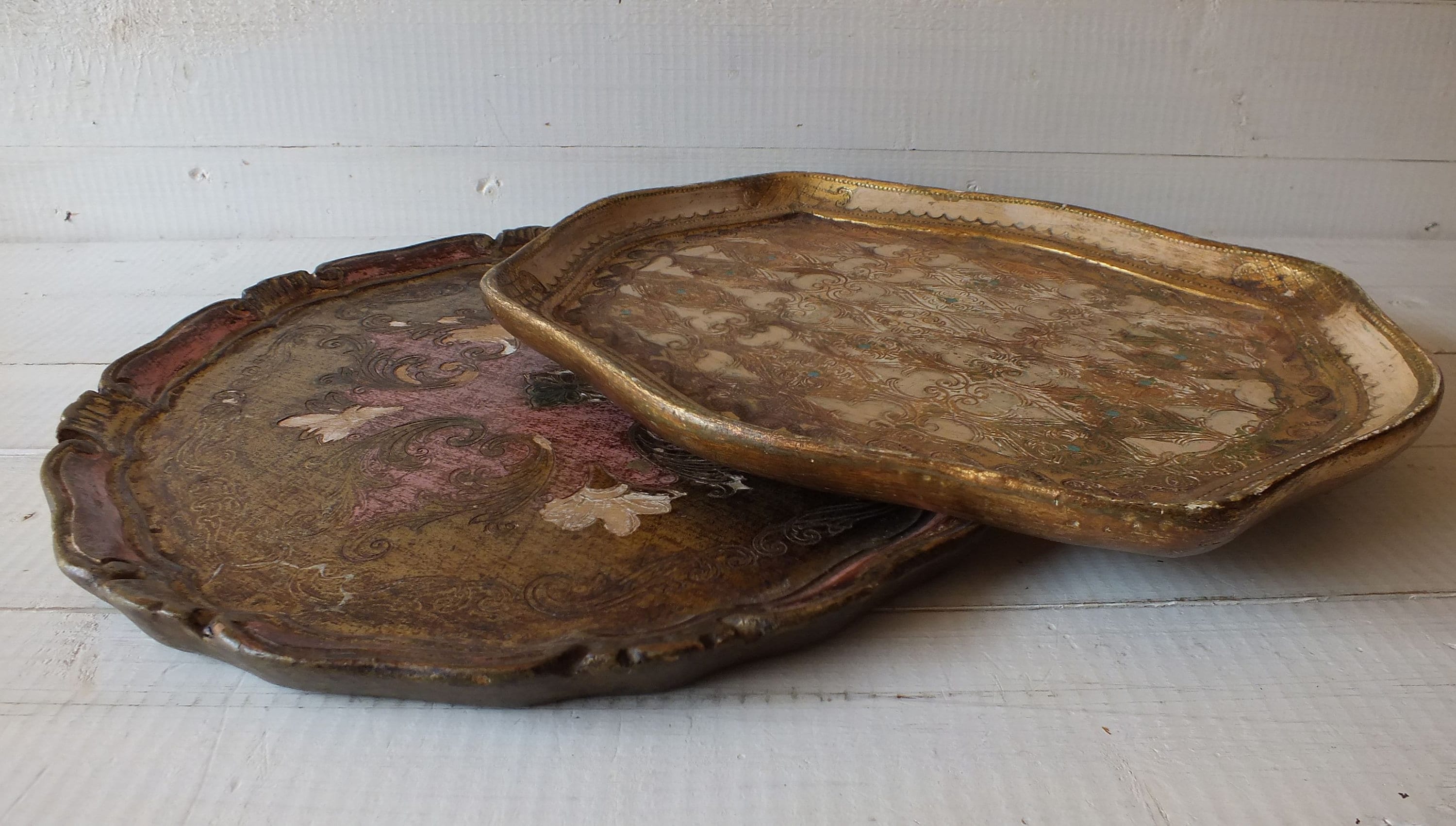 Wooden Florentine Trays - Italian Handpainted Trays - Florentine Trays ...