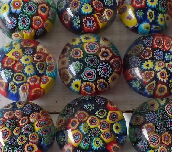 Vintage Set of 3 Paperweights Murano Millefiori Italy Art | Etsy