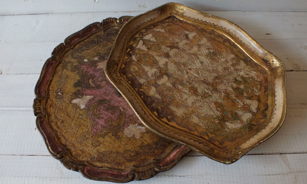 Wooden Florentine Trays - Italian Handpainted Trays - Florentine Trays ...