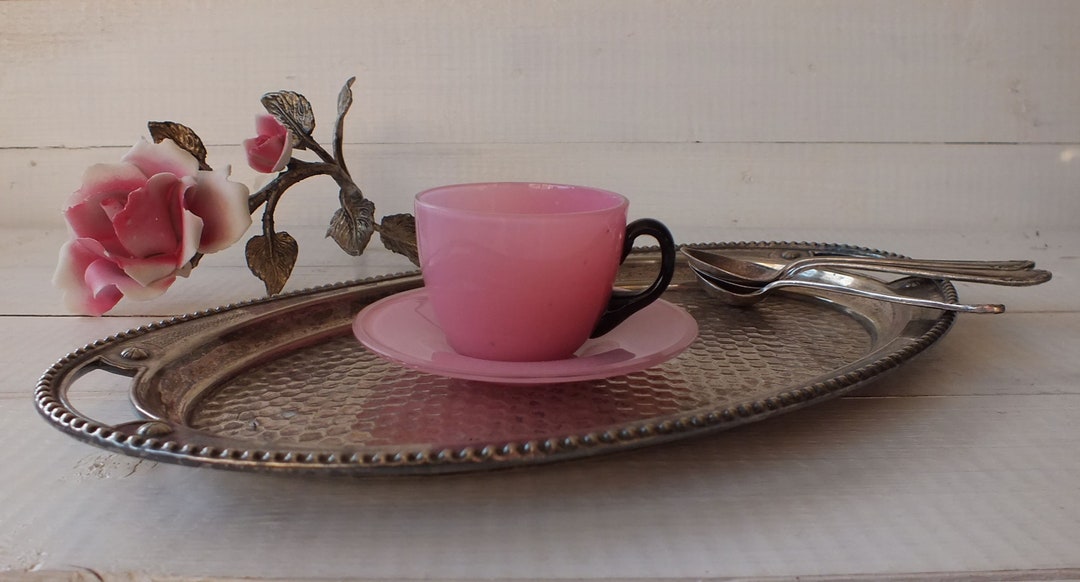 Antique Loetz Tango Glass Coffee Cup With Saucer - Art Deco ...