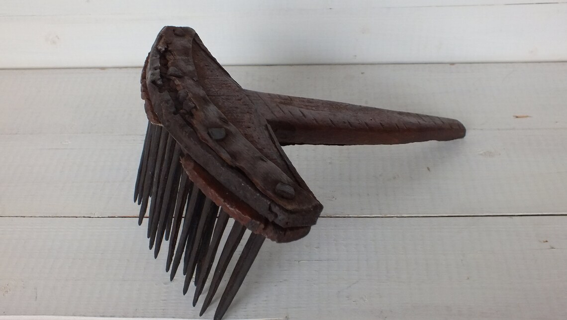Antique Wool Comb Rare Old Wool Tool Ethnic Wooden Comb Primitive ...