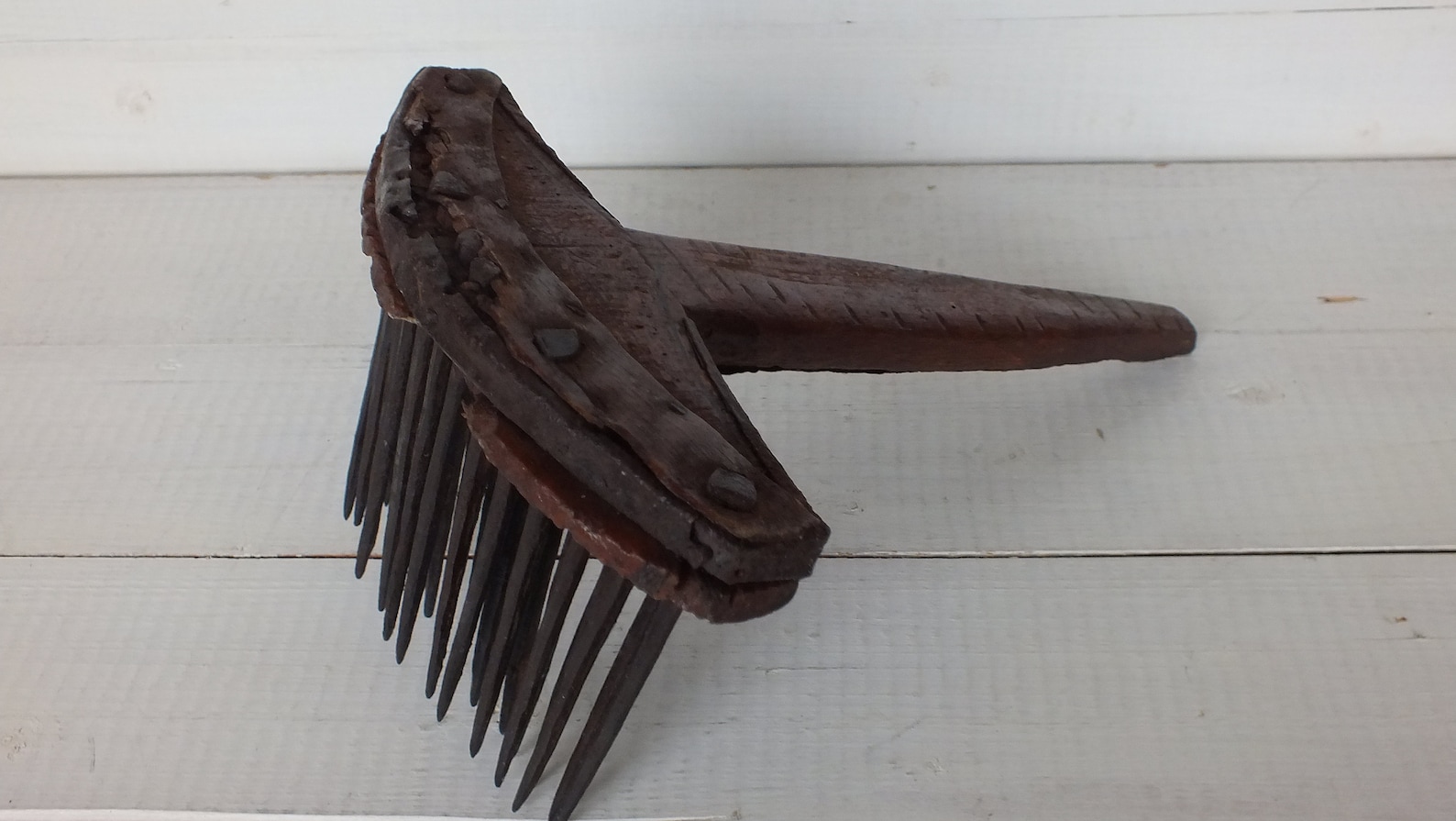Antique Wool Comb - Rare Old Wool Tool - Ethnic Wooden Comb - Primitive ...