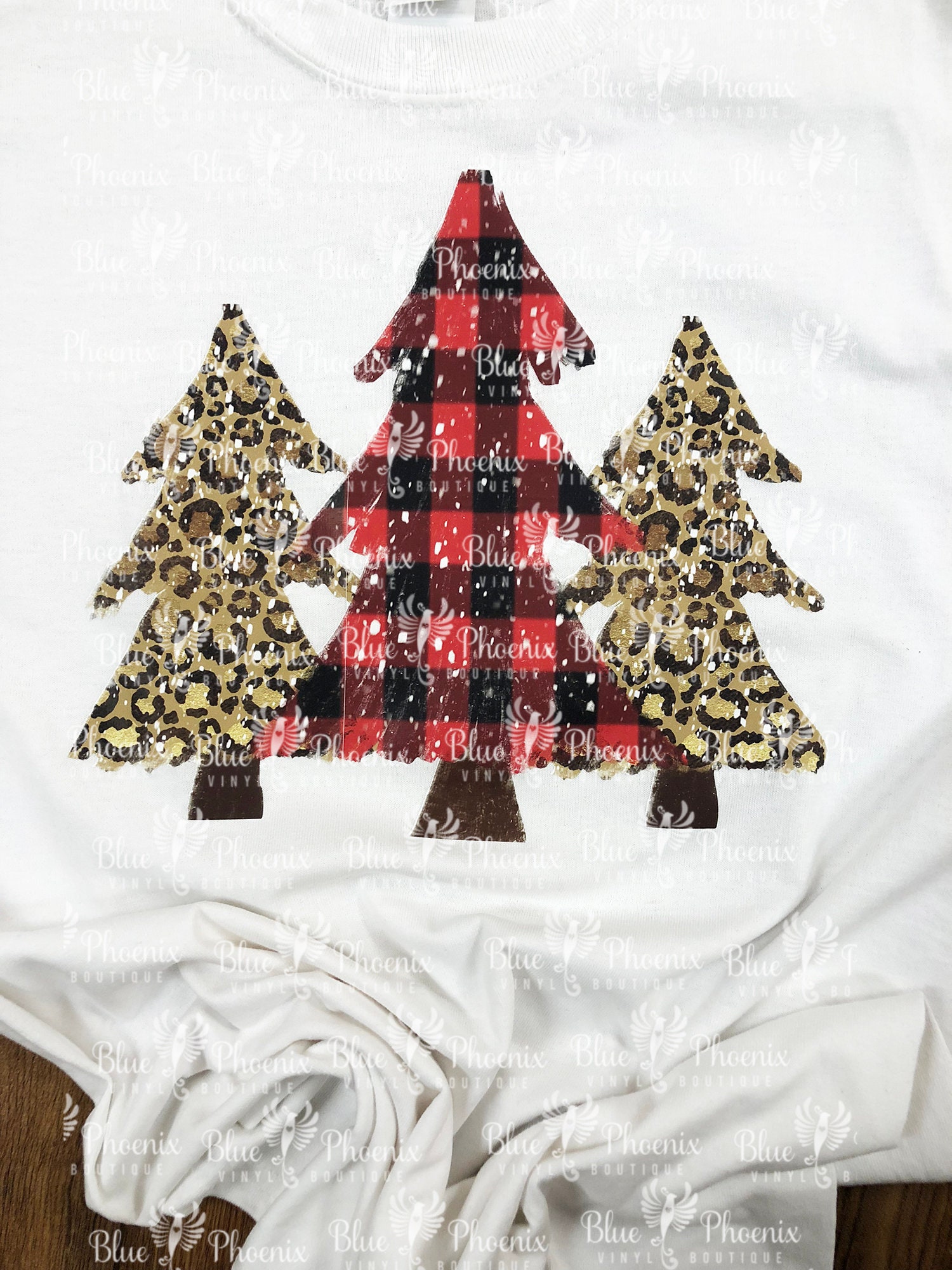 Kids' Crafts Buffalo Plaid Red and Leopard Print Trees Ready to Press ...