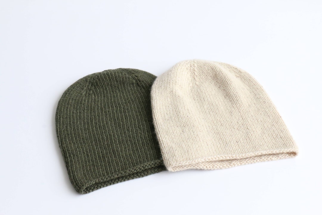 Cashmere Knit Hat Women Beige Knitted Hat Pure Cashmere Hat Knit Hat ...