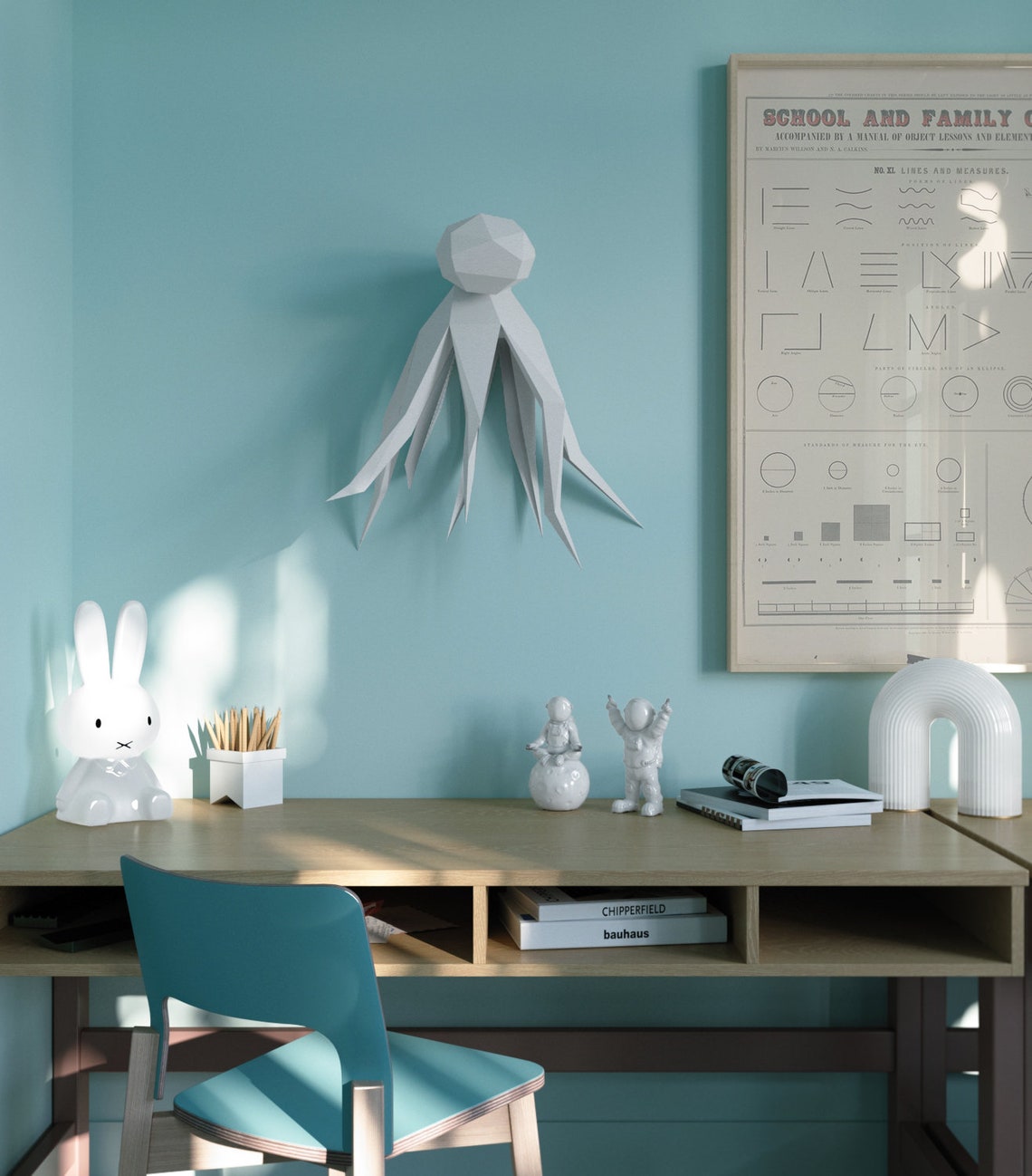 Wall Octopus Papercraft Sculpture | DIY Paper Trophy Templates | Unique ...