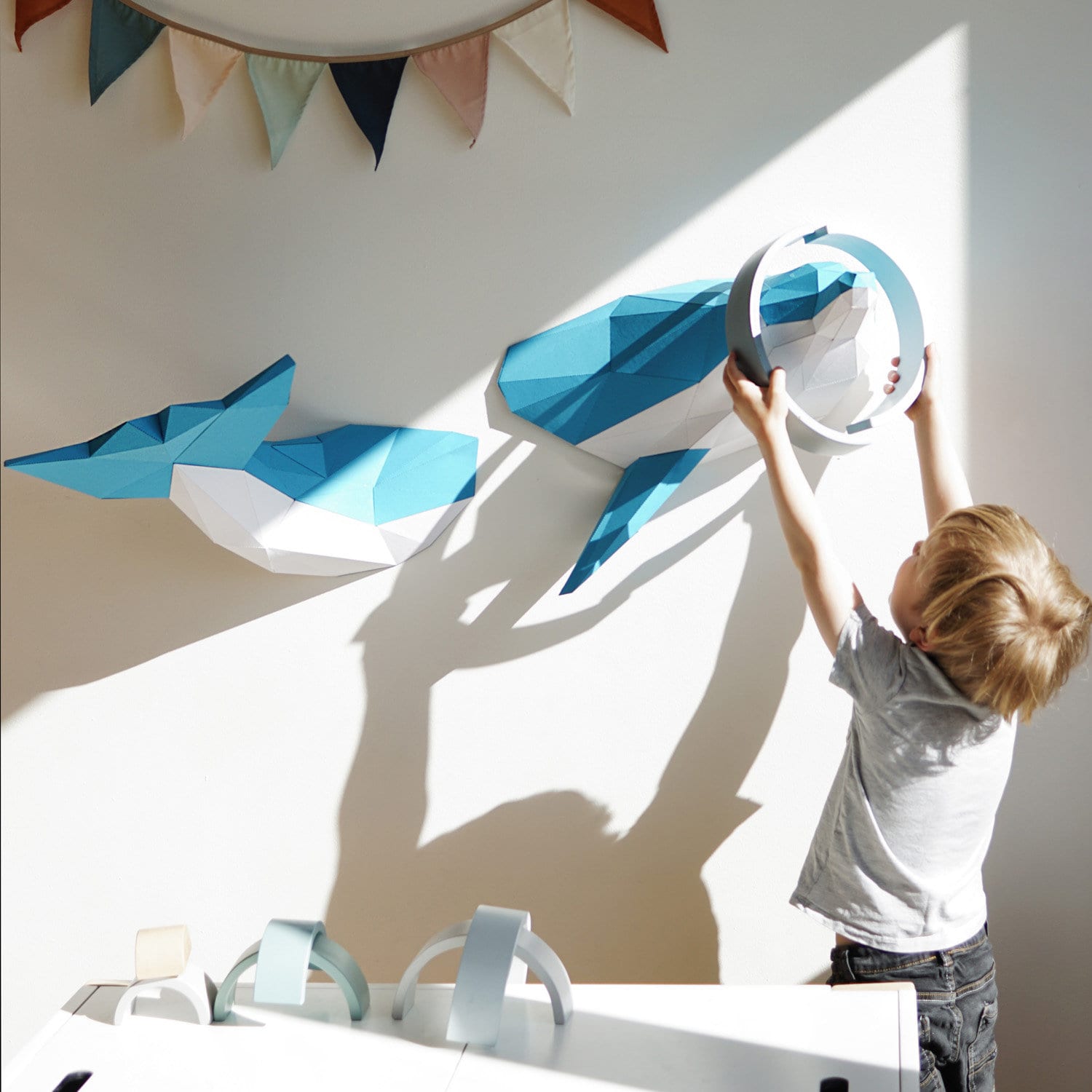 Papercraft Trophy - Dolphin Low Poly Sculpture PDF, Paper Animals Art ...