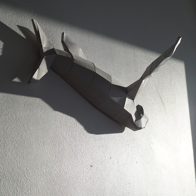 Fish Trophy Wall Sculpture 3d Papercraft Papercraft Pdf - Etsy