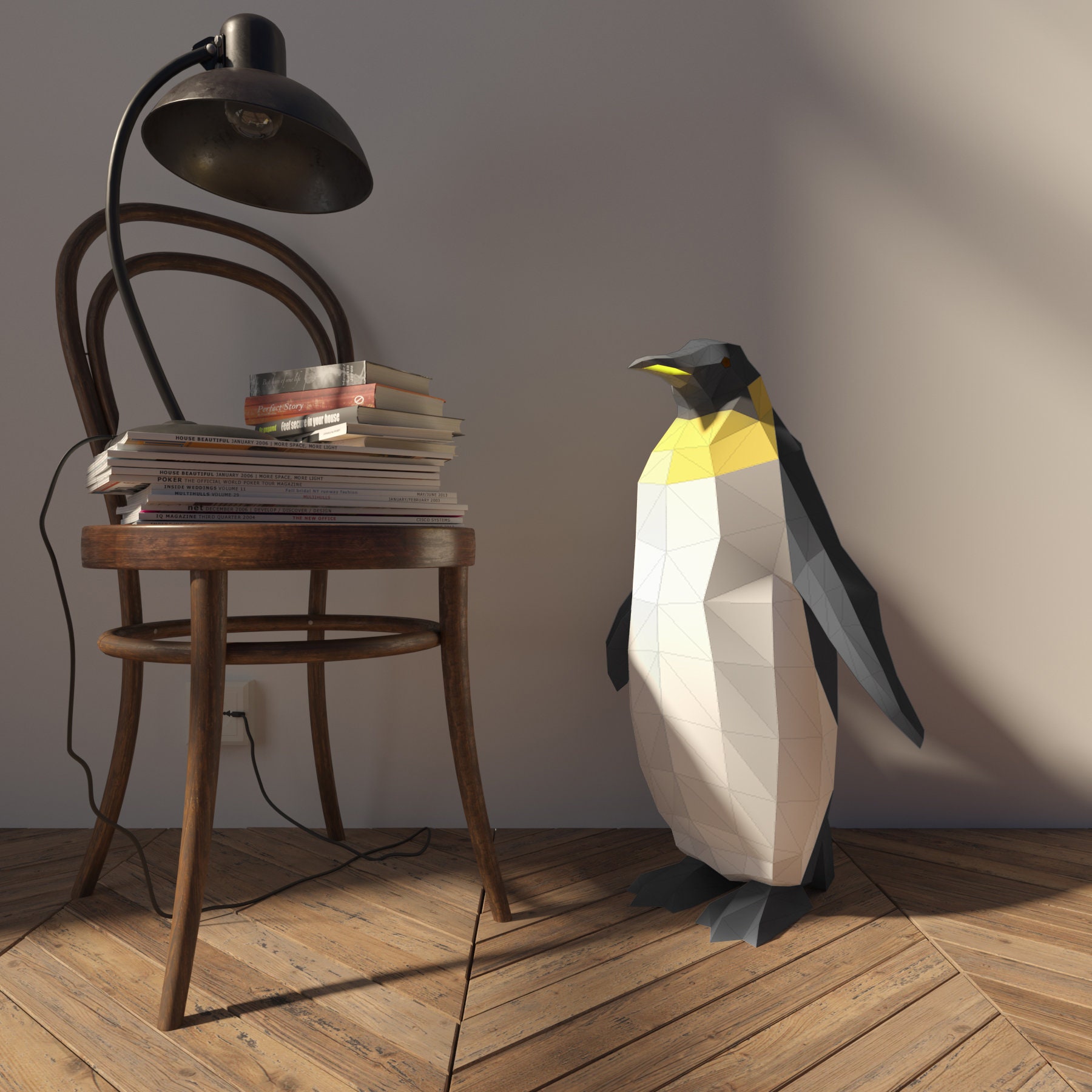 Penguin Paper Model | 3D Papercraft Sculpture | DIY Craft Kit & Trophy ...