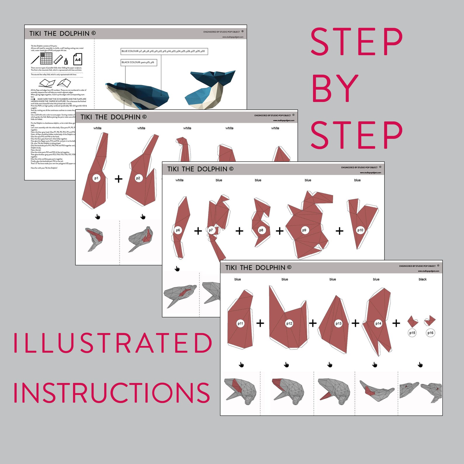 Dolphin Papercraft Trophy Papercraft Animals Low Poly - Etsy