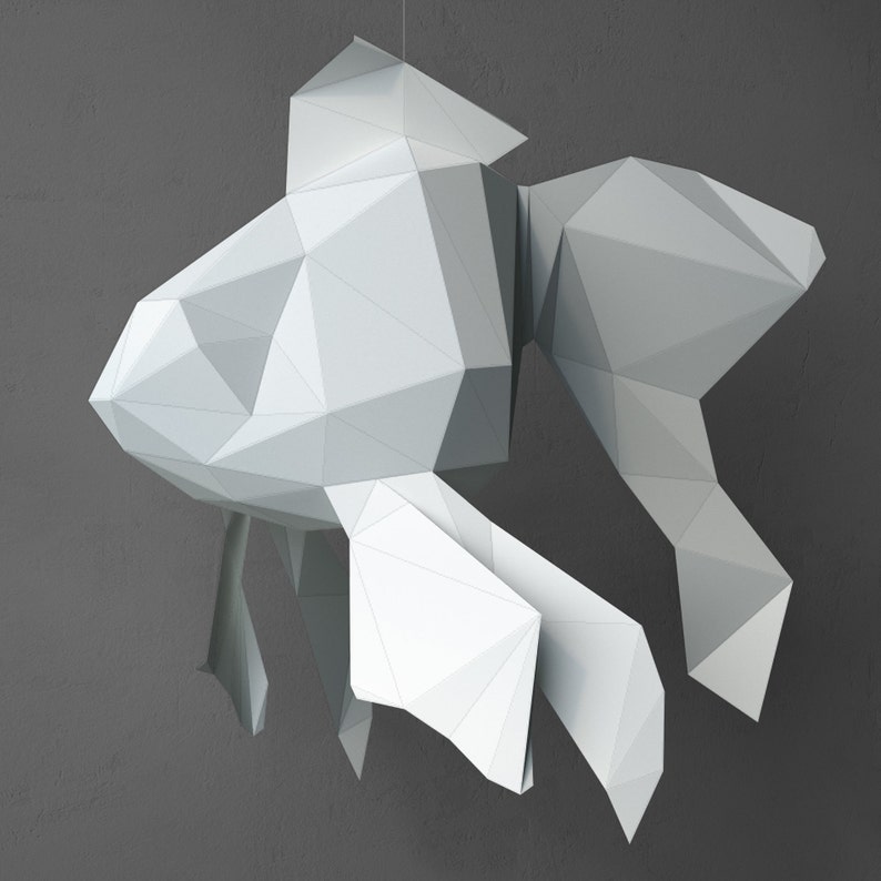 Goldfish DIY Paper Sculpture Animal Templates Papercraft | Etsy