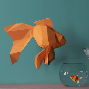 Goldfish, DIY Paper Sculpture, Animal Templates, Papercraft Sculpture ...