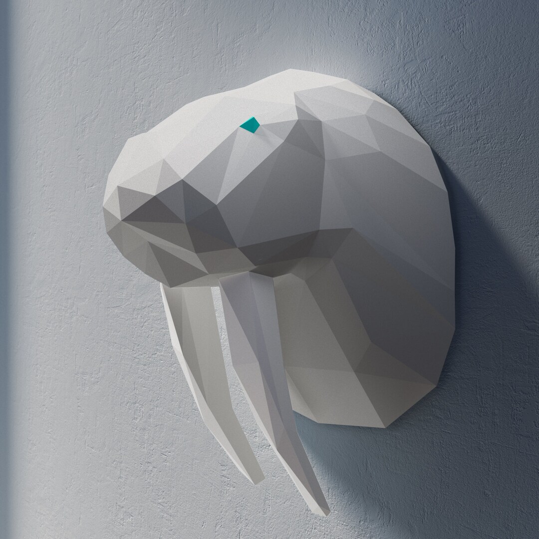 Walrus, Paper Trophy, Paper Animal Trophy, Animal Templates, Low Poly ...