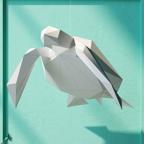 Pendant Sea Turtle 3d Papercraft Models DIY Paper Sculpture - Etsy