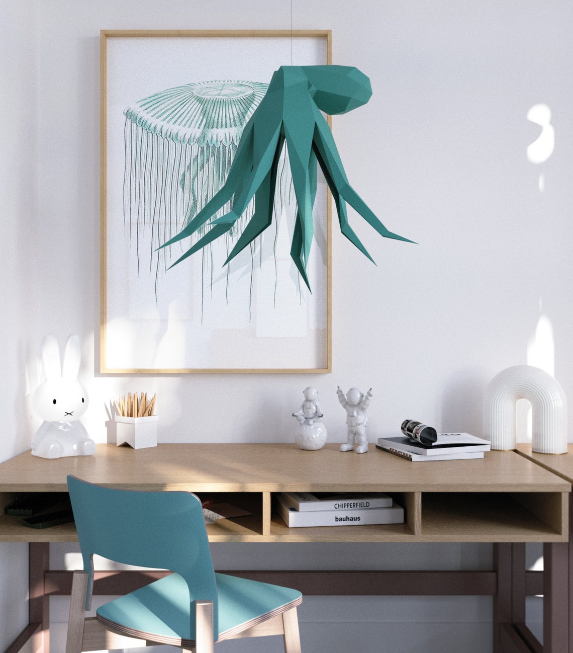 Animal Templates: Octopus Pendant & DIY Paper Sculpture, 3D Trophy ...