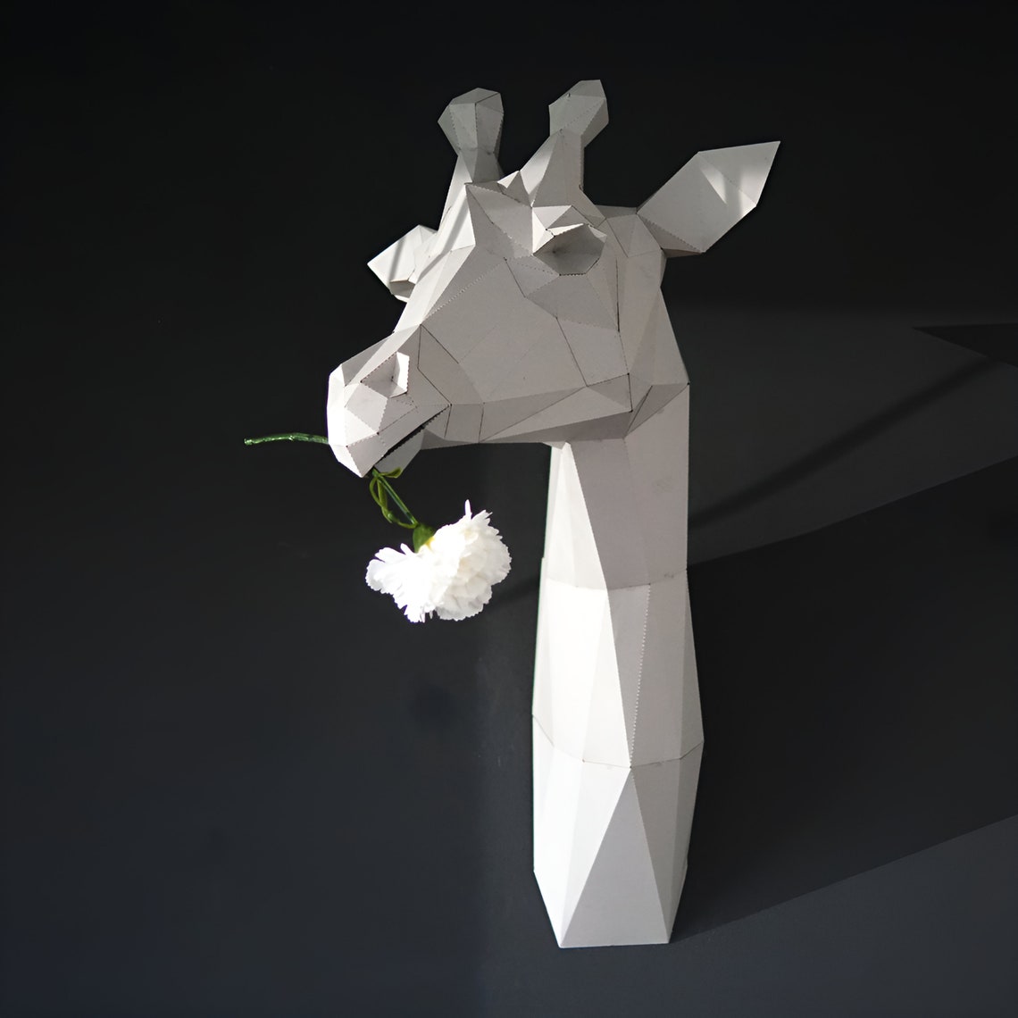 Papercraft Animals Giraffe Trophy | Low Poly Wall Art Sculpture | 3D ...