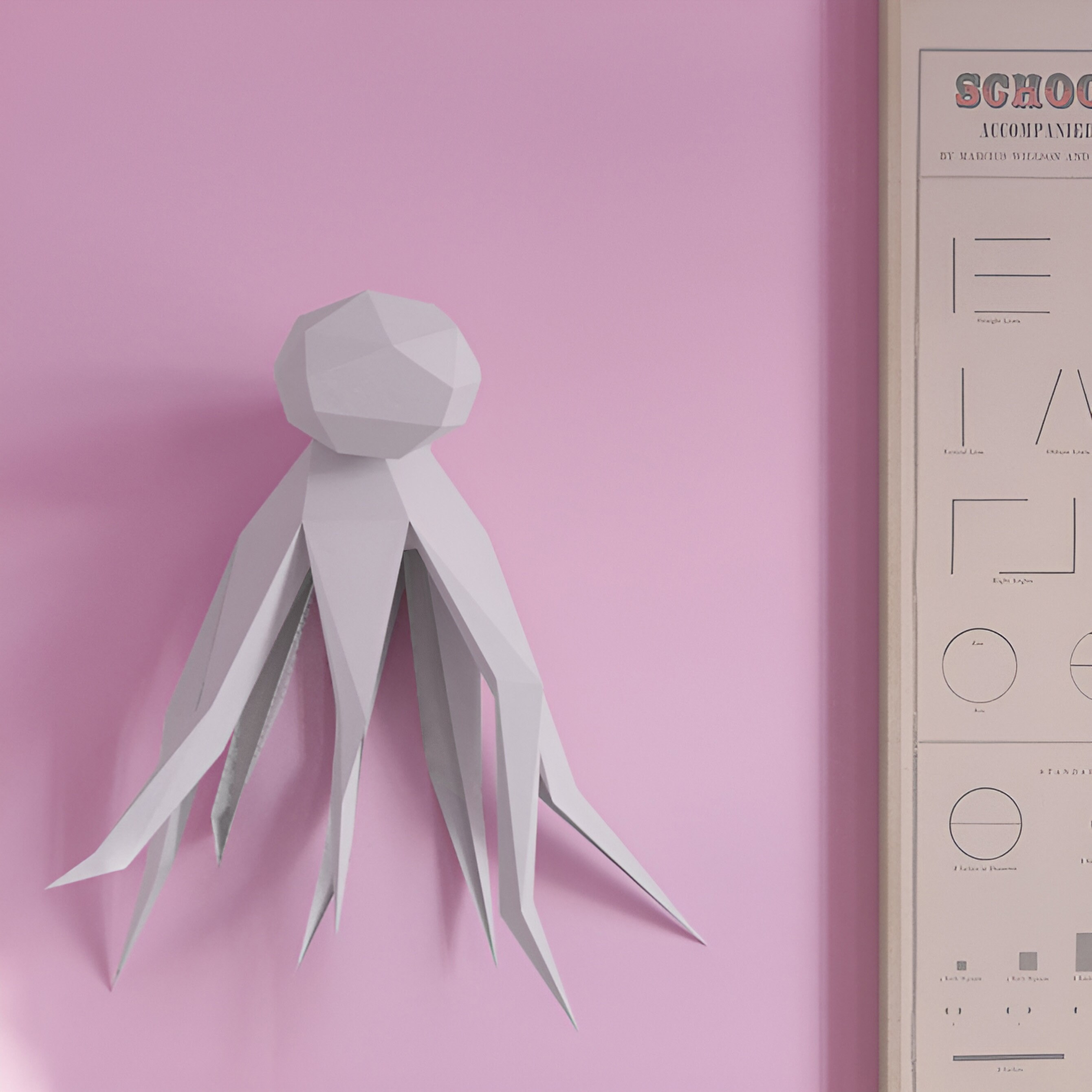 Wall Octopus Papercraft Sculpture Paper Trophy Pdf Trophy - Etsy