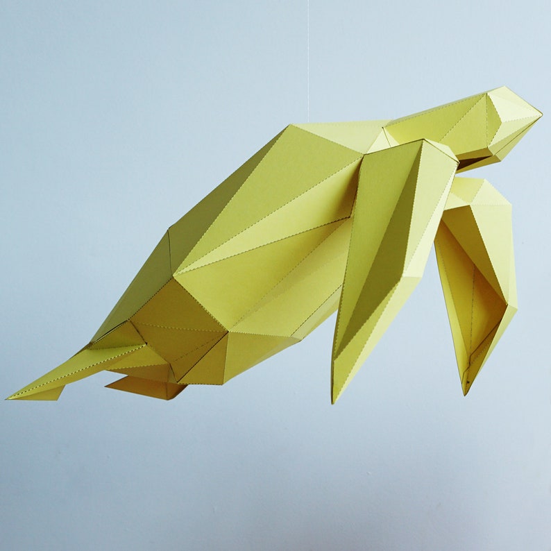 Pendant Sea Turtle, 3d Papercraft Models, DIY Paper Sculpture, Animal ...