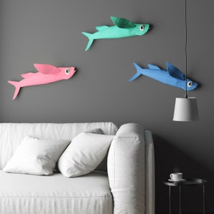 Trophy Fish Wall Sculpture | 3D Papercraft Low Poly Art | Unique Home ...