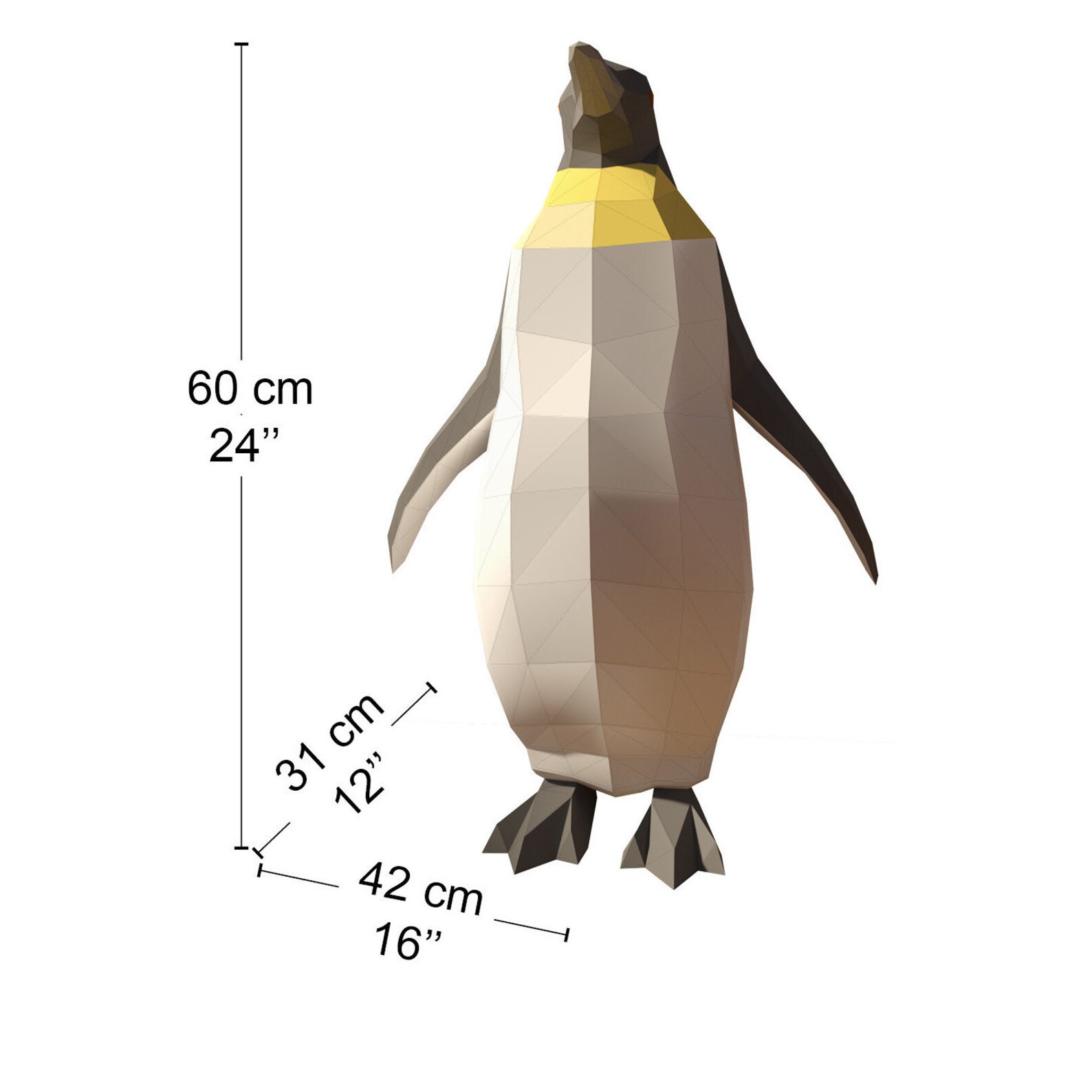 Penguin Paper Model | 3D Papercraft Sculpture | DIY Craft Kit & Trophy ...