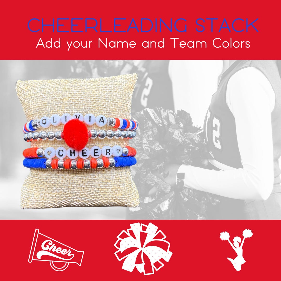 Cheerleader Bracelets | Cheer | Personalized | Name Bracelets| Jewelry ...