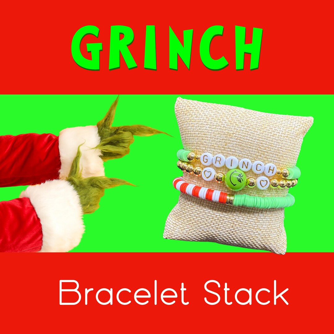 Grinch Bracelet Stack| Grinch| Christmas Gift| Grinch Bracelets| Girl ...