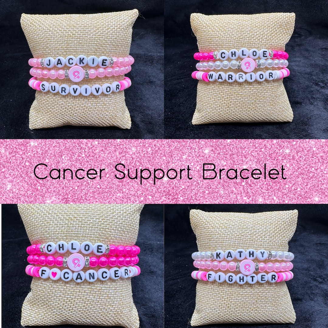 Breast Cancer Bracelets Cancer Survivor Gift for Girl Cancer Support ...