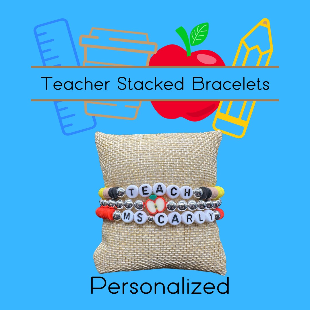 Teacher Bracelets | Personalized Name Bracelets| Jewelry| Teacher Gift ...