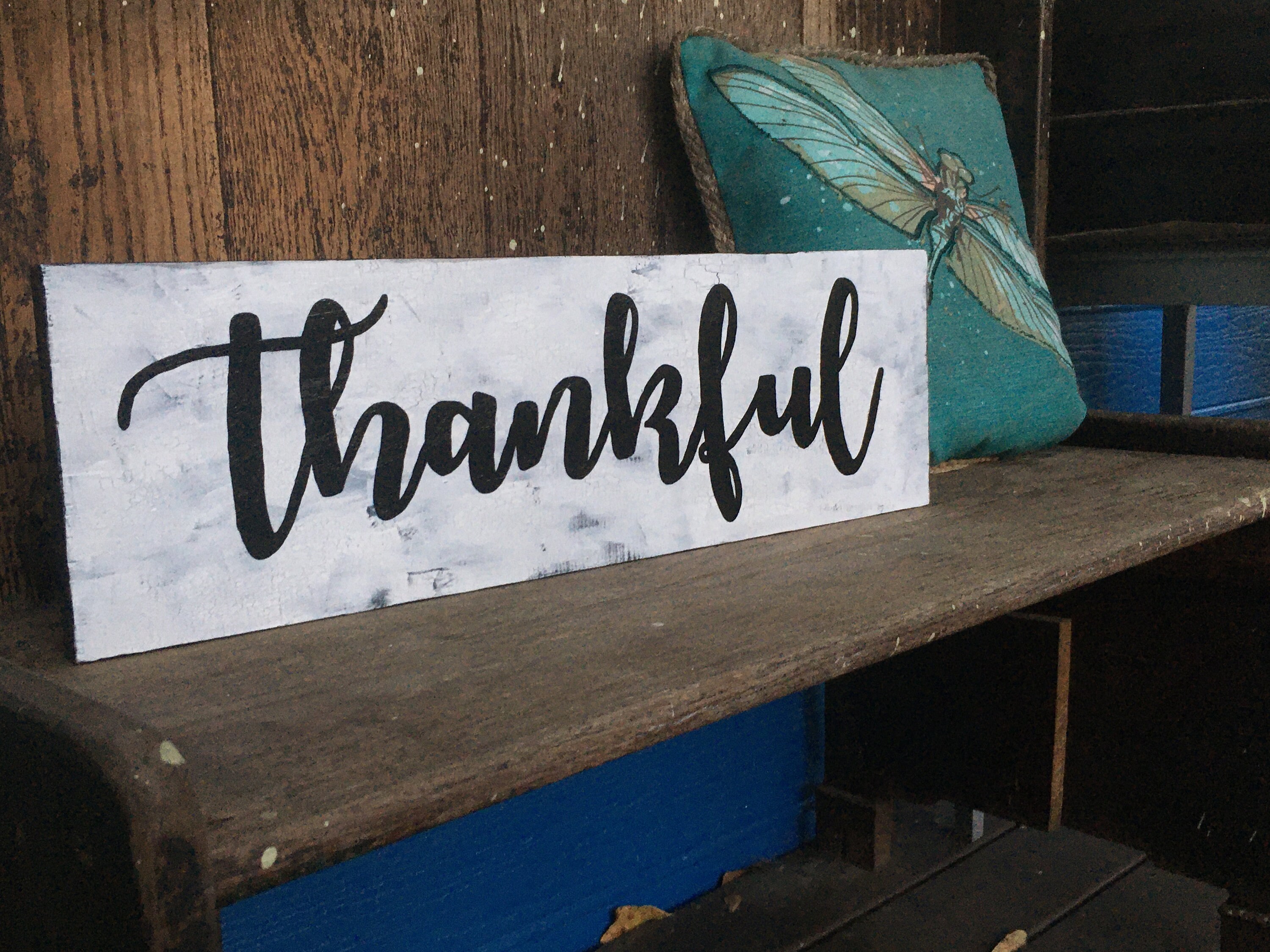 Thankful 23" Hand Painted Wooden Sign - Etsy