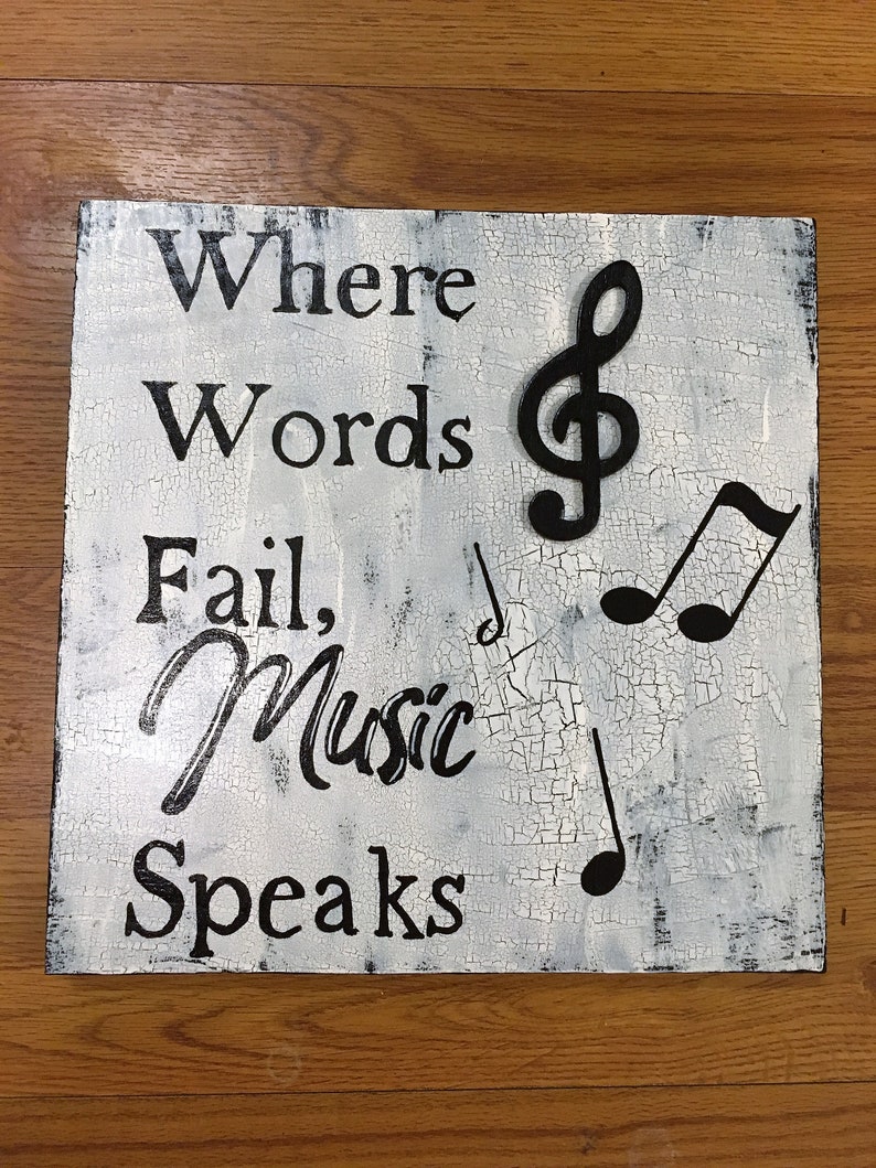 Where Words Fail Music Speaks 11 Square Hand Painted - Etsy