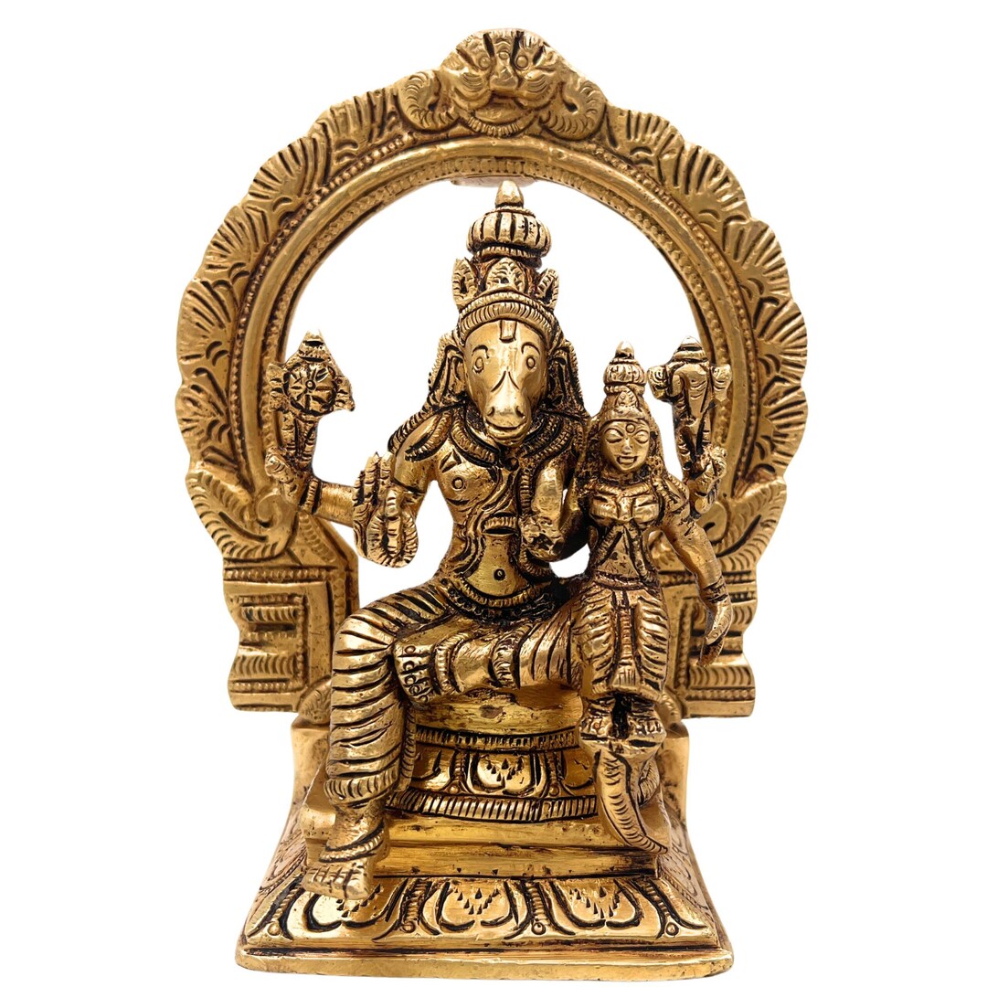 Brass Lord Hayagriva Lakshmi Statue – 6'' Hayagrivar Murti, Gold Finish ...