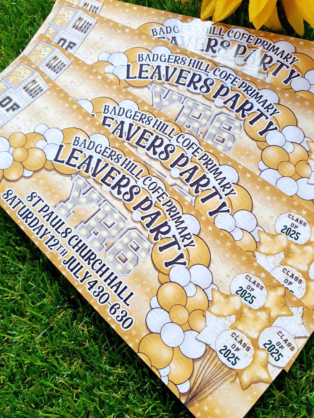 Personalized Gold School Leavers Party Invitations: Class of 2025 - Etsy