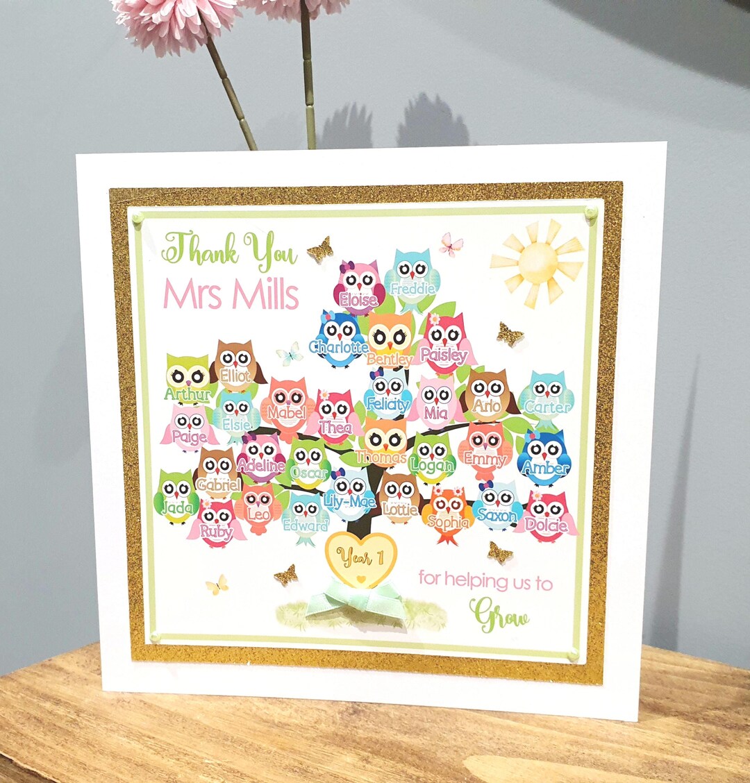 Personalised Teacher Class Card Teaching Assistant Thank You Card ...