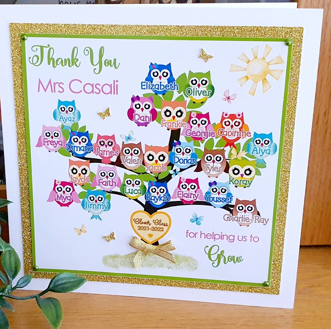 Personalised Teacher Class Card Teaching Assistant Thank You Card ...