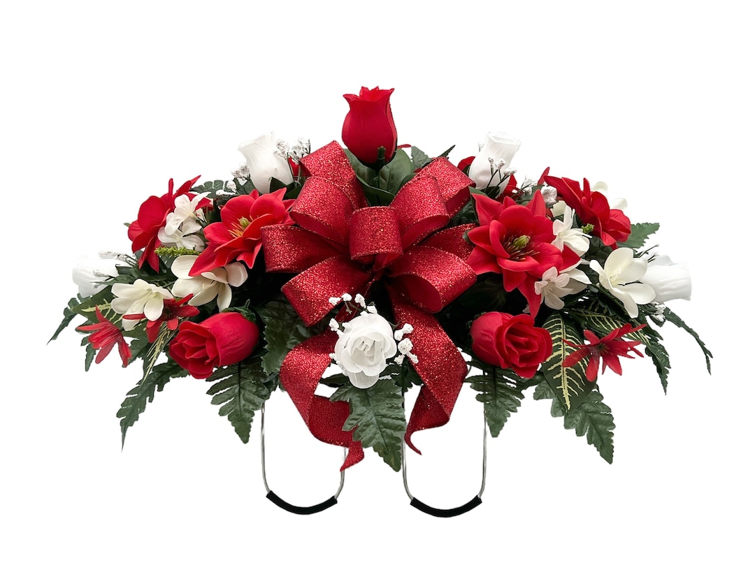 Cemetery Saddle Flowers Headstone Saddle Arrangement Grave - Etsy