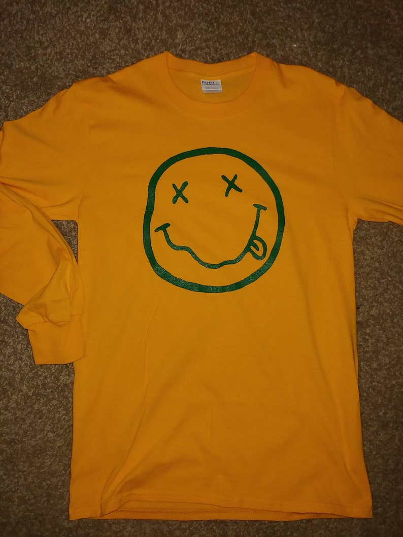 90's Retro Nirvana Smiley Face Seattle Supersonics Grunge - Etsy