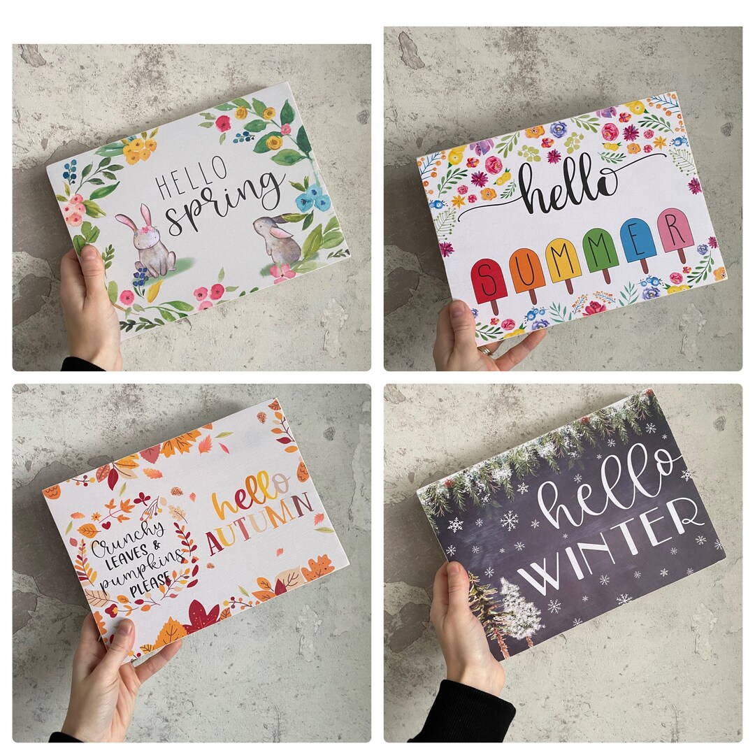 Season Decor | Hello Spring | Autumn Sign | Wreath | Hello Seasons ...
