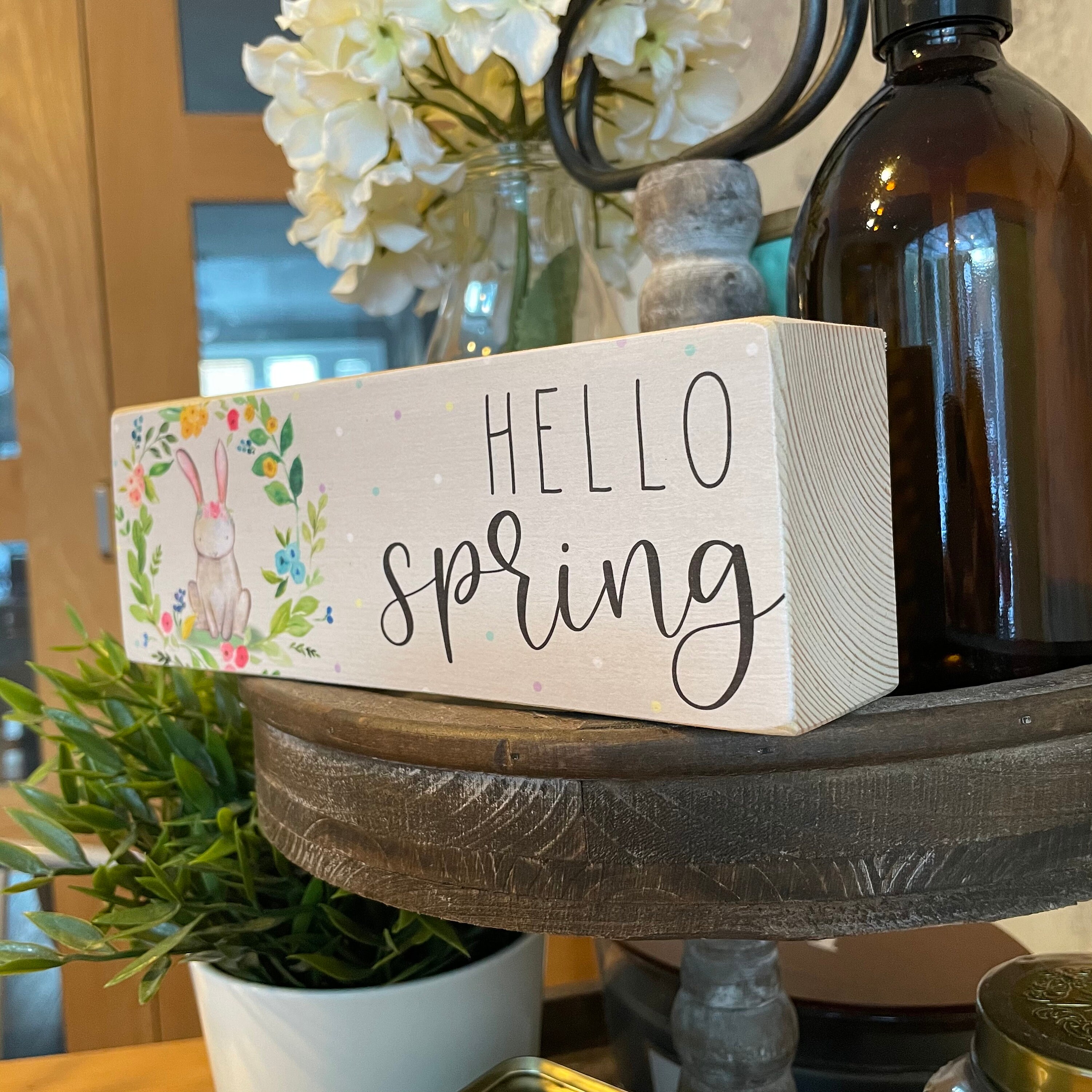 Hello Spring Sign Hello Spring Plaque Spring Decor - Etsy UK