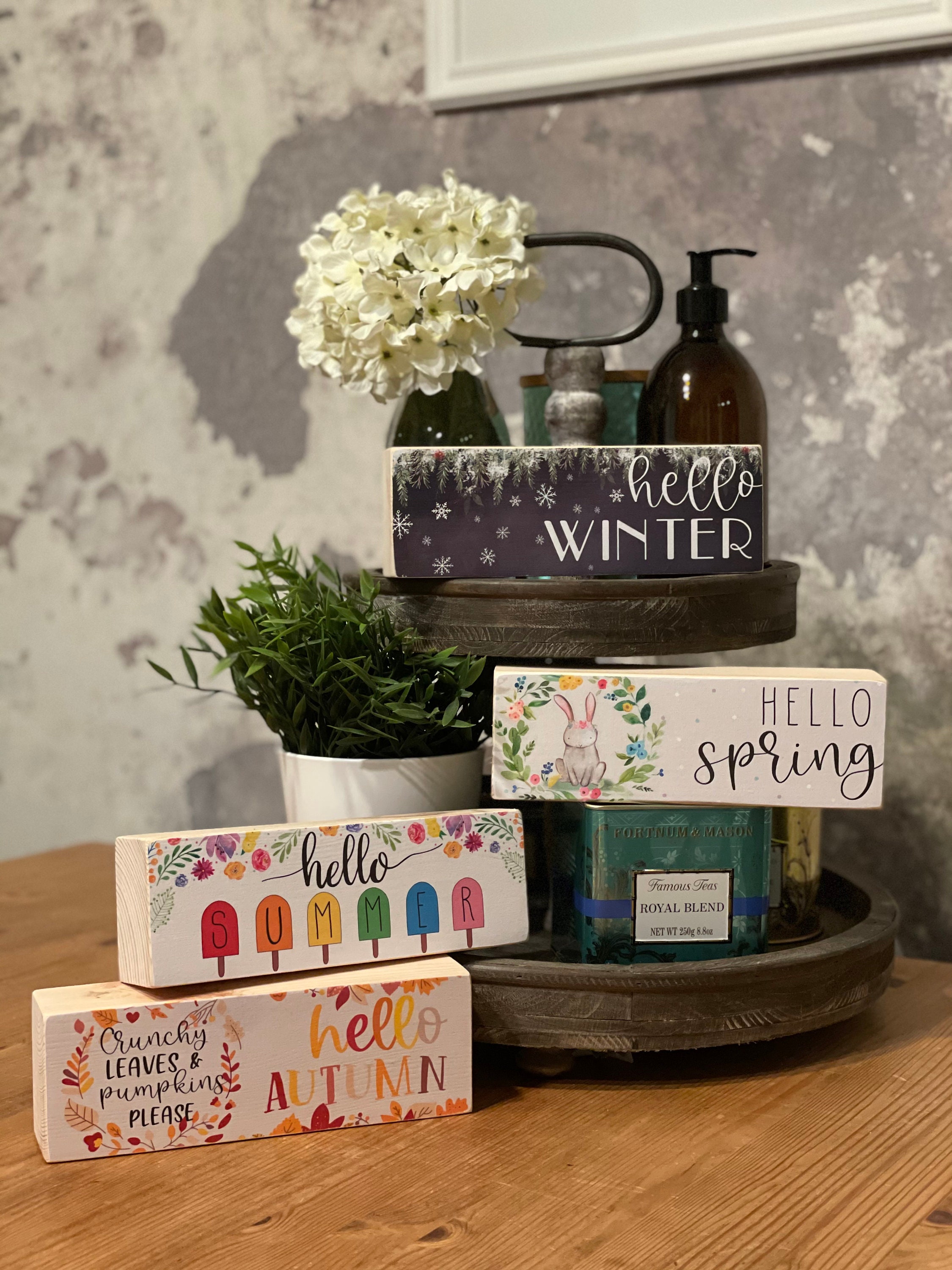 Season Decor | Hello Spring | Autumn Sign | Wreath | Hello Seasons ...