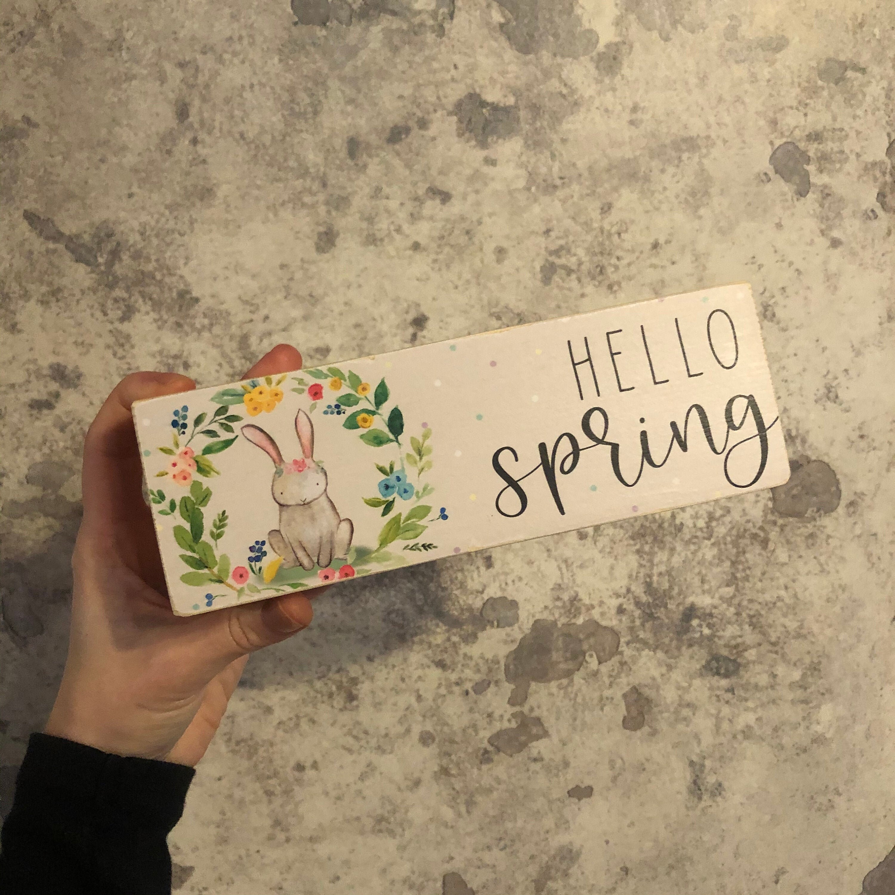 Hello Spring Sign | Hello Spring Plaque | Spring Decor | Easter Decor ...