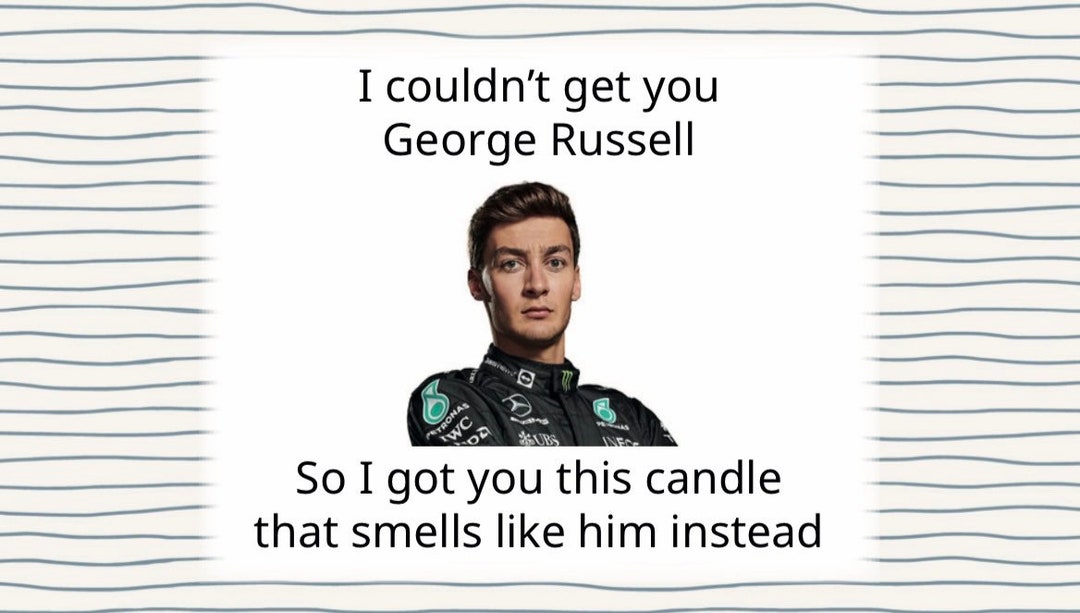 George Russell Candle * Formula 1 Gift * George Russell Gift * Mercedes ...