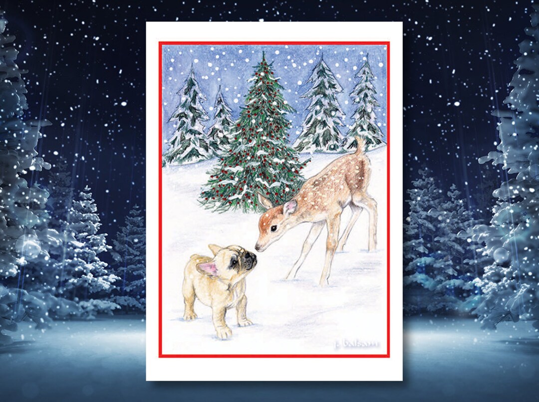 French Bulldog Christmas Cards, French Bulldog Holiday Cards, Frenchie ...