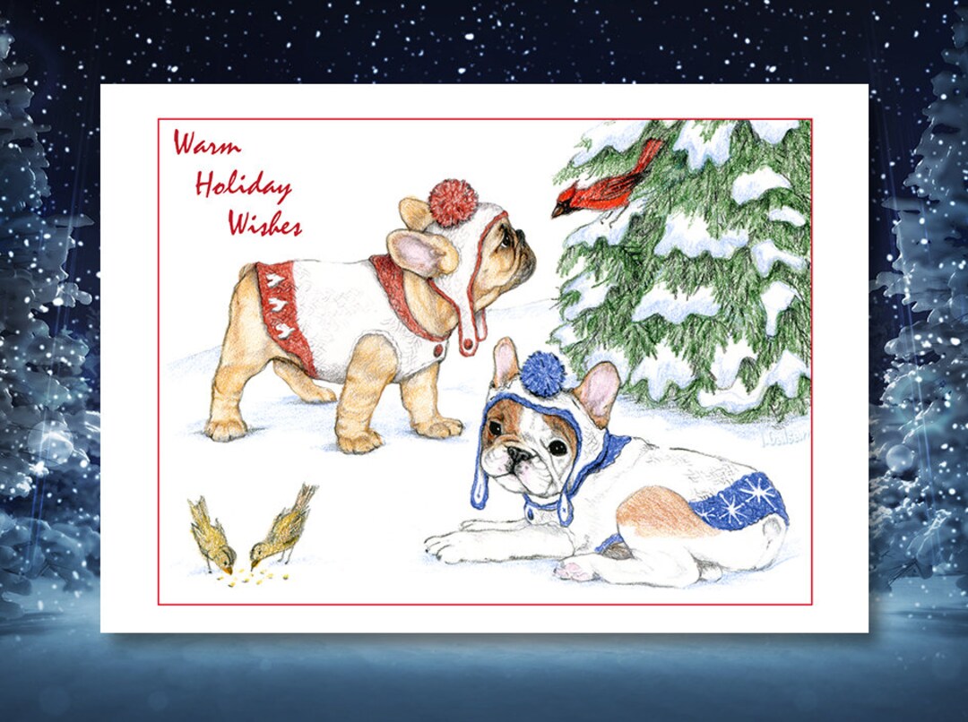 French Bulldog Christmas Cards, French Bulldog Holiday Cards, Toasty ...