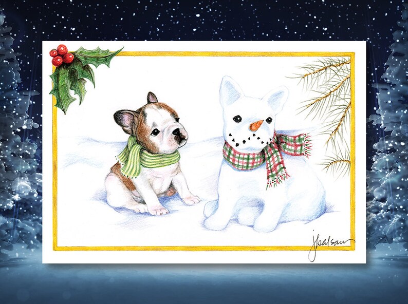 French Bulldog Christmas Cards, French Bulldog Holiday Cards, Stranger ...