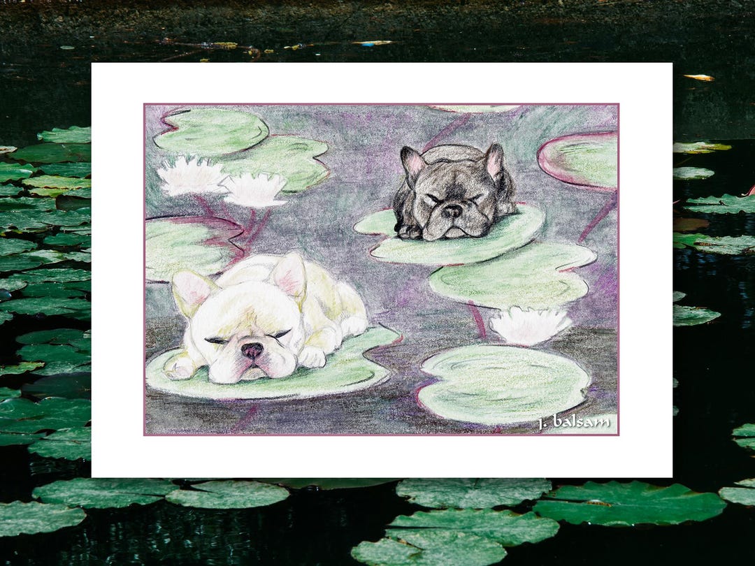 French Bulldog Note Cards: Monet Style Frenchie Art, Set of 8 - Etsy