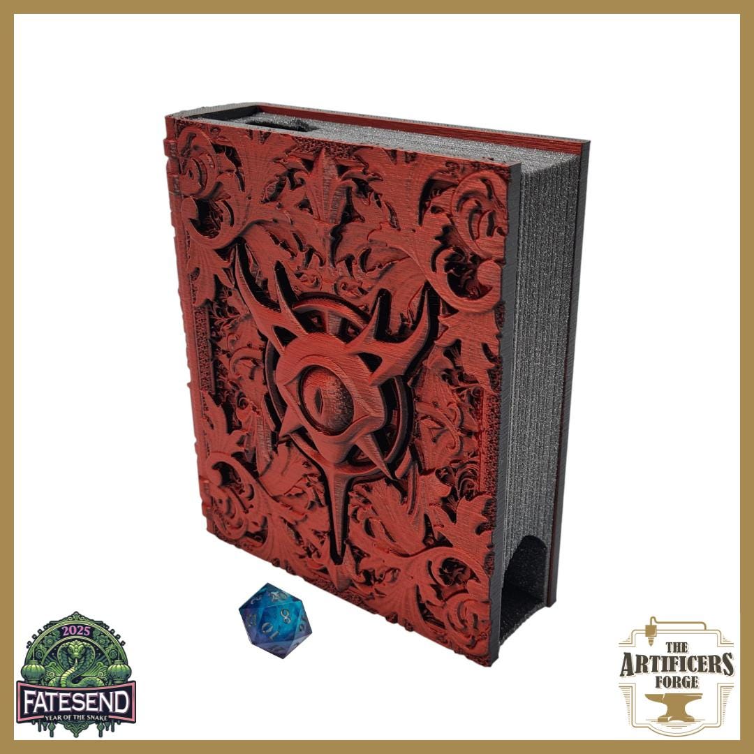 3D Printed Warlock Tome Dice Tower | RPG Dice Tray & Storage - Etsy