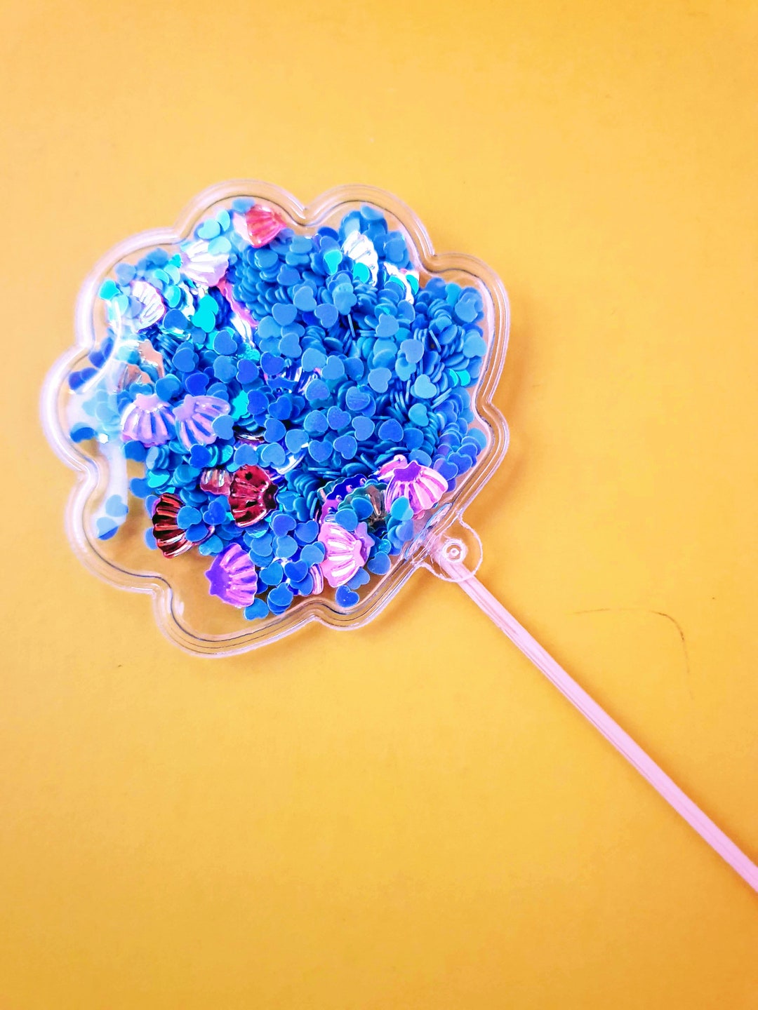 Seashell Confetti Filled Sparkly Cake Topper for Birthday - Etsy