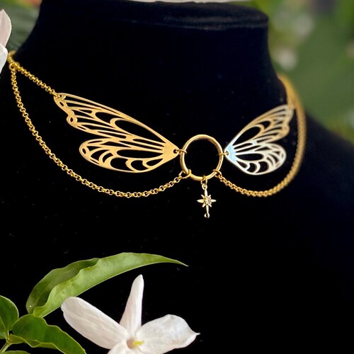 Angel Wing Choker Hypoallergenic Fairy Jewelry - Etsy