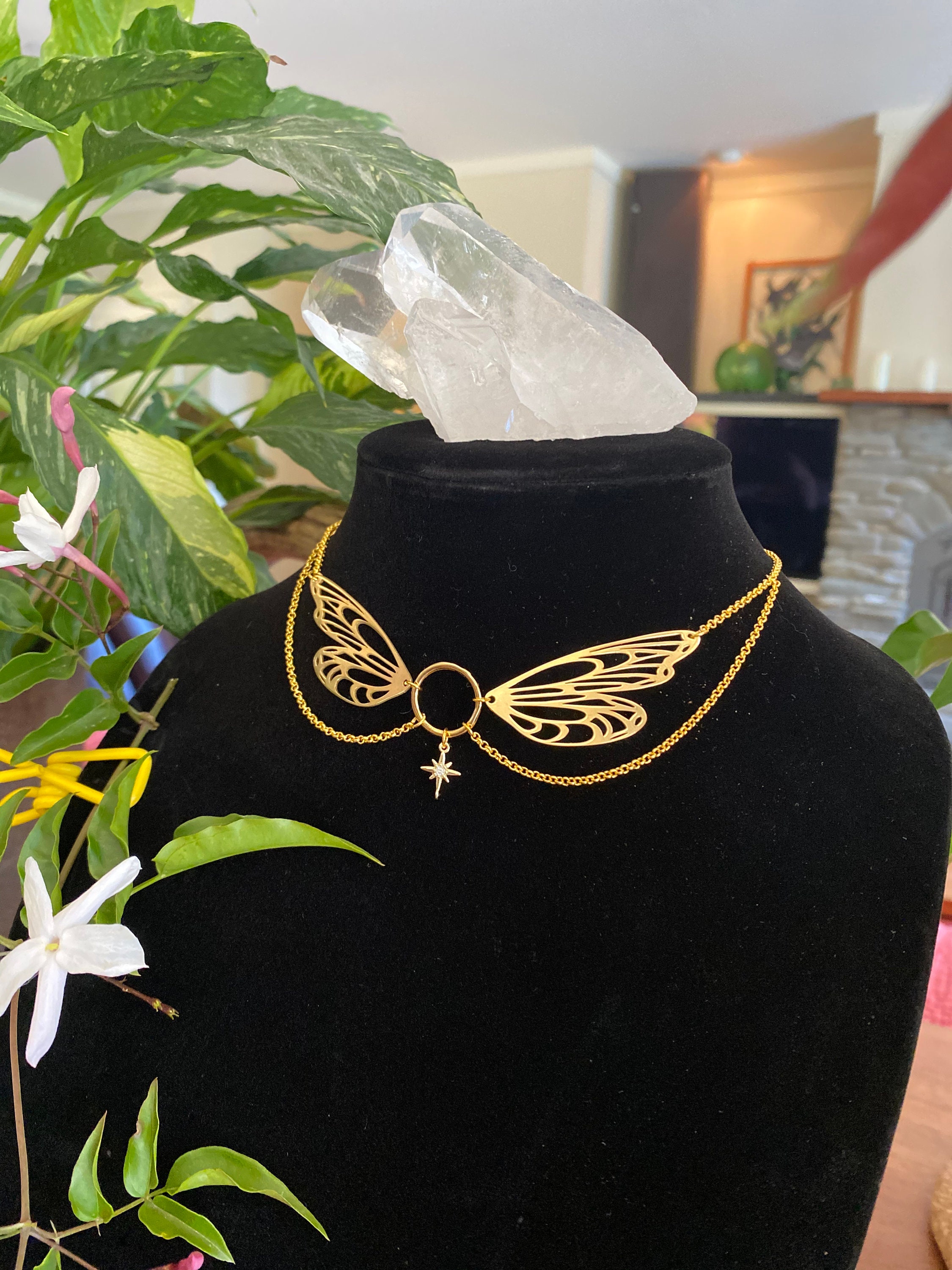 Angel Wing Choker, Hypoallergenic, Fairy Jewelry - Etsy